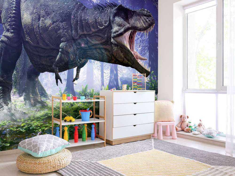 Wallpaper Mural - Tyrannosaurus Rex at lake - Photo Wallpaper