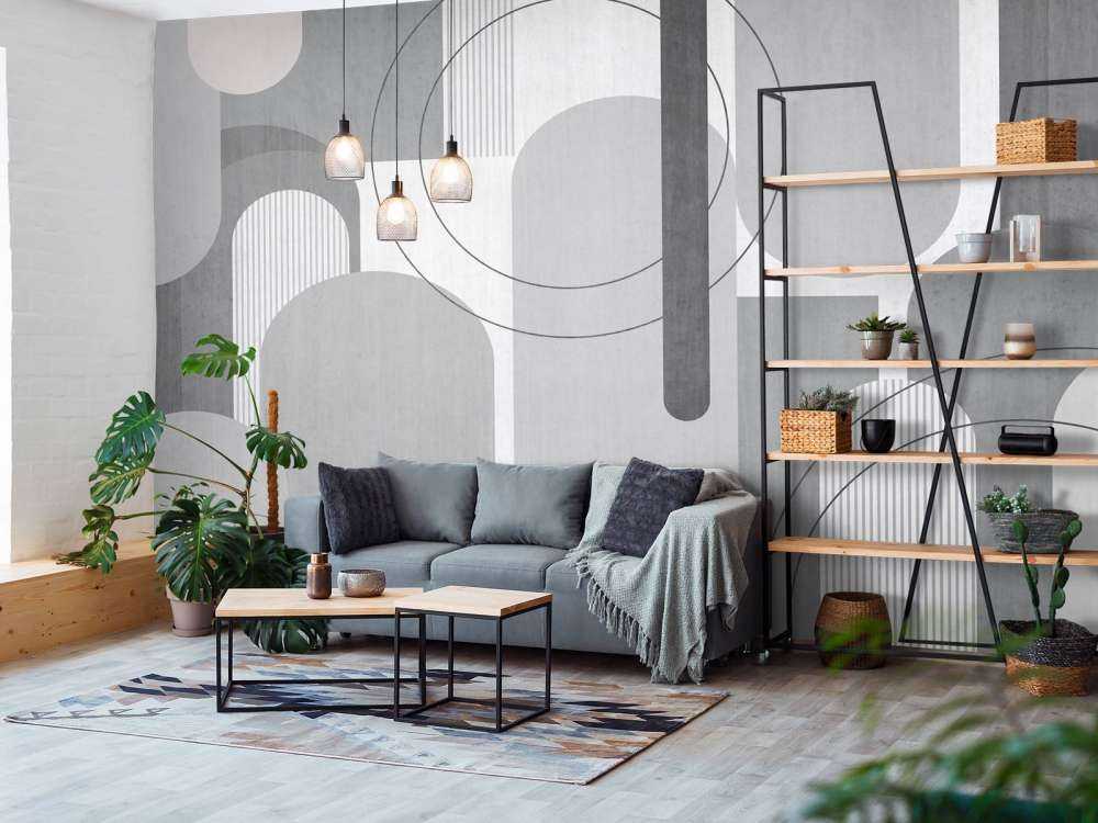 Wall Mural - Grey Shade Overflow - Wallpaper