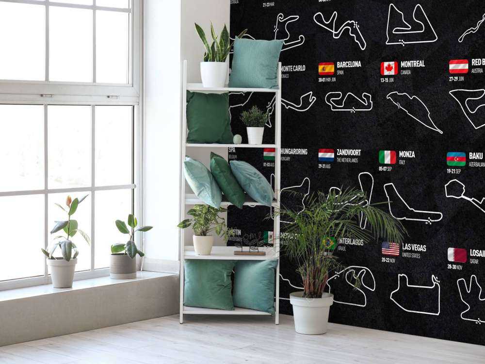 Wallpaper Mural - Formula 1 2025 - Data map - Wallpaper Murals