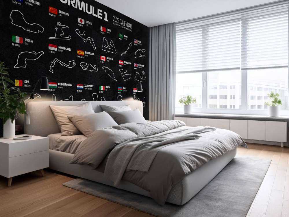 Wallpaper Mural - Formula 1 2025 - Data map - Wallpaper Murals