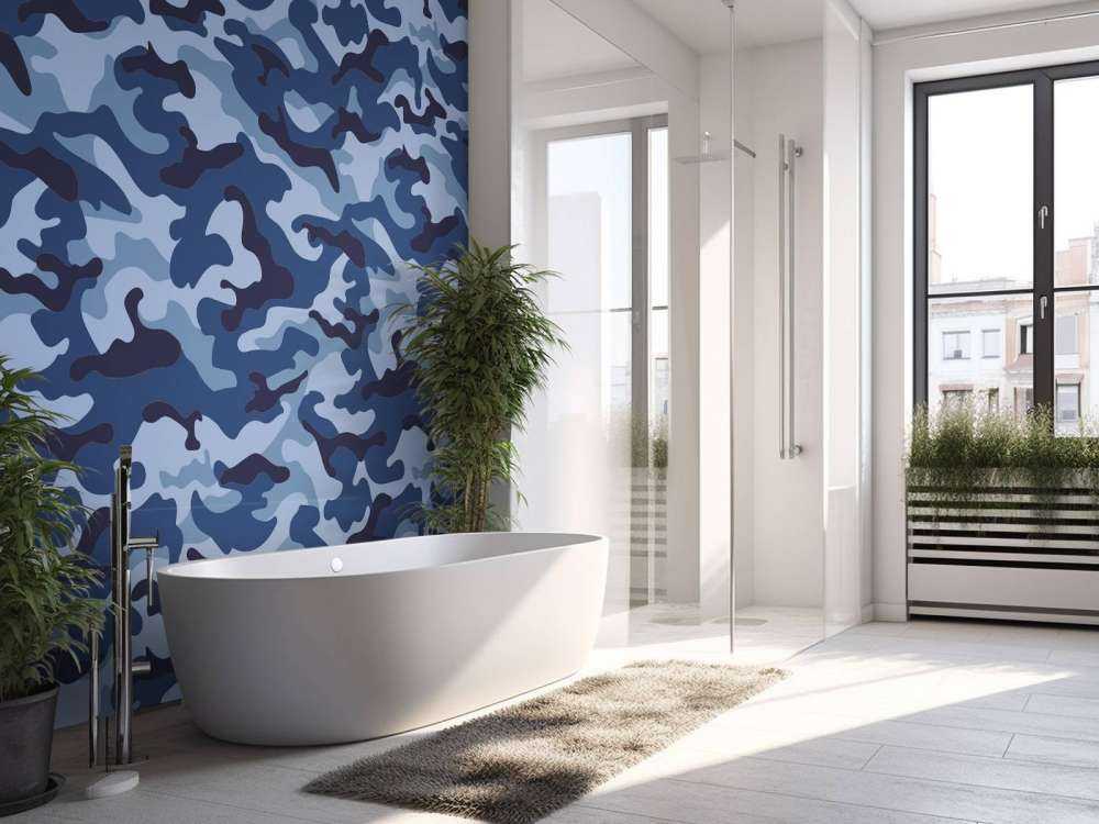Wallpaper Mural Blue camouflage Photo Wallpaper