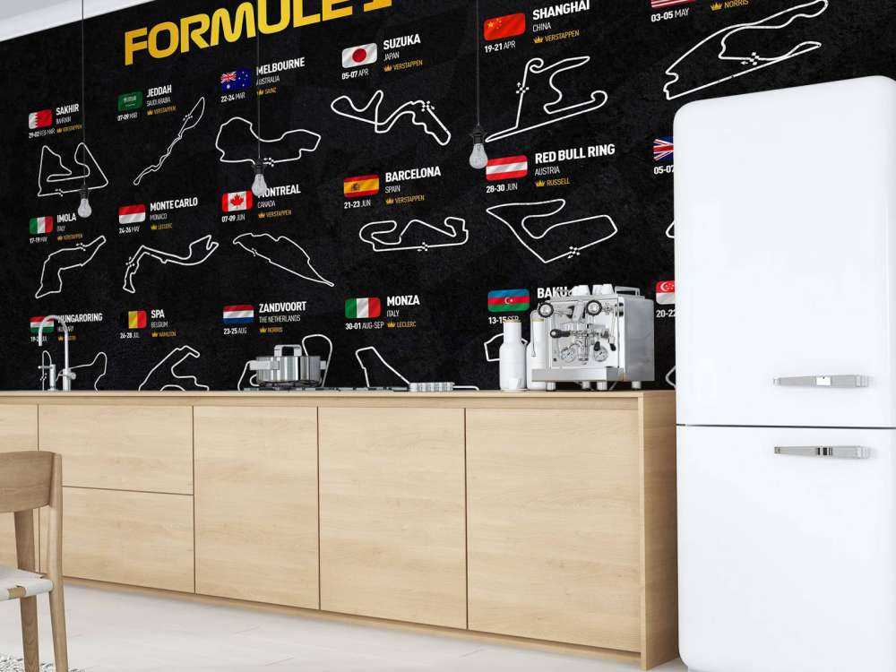 Wallpaper Mural - Formula 1 2024 - Winners map - Wallpaper Murals
