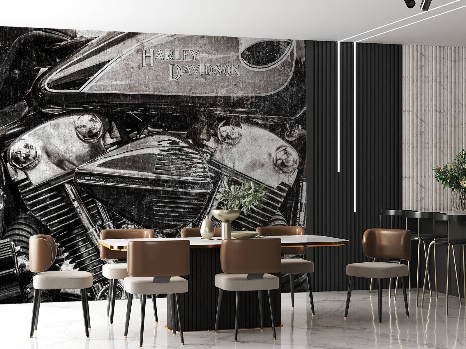 Harley Art Wallpapers Old Harley Davidson Stock Illustrations – 132